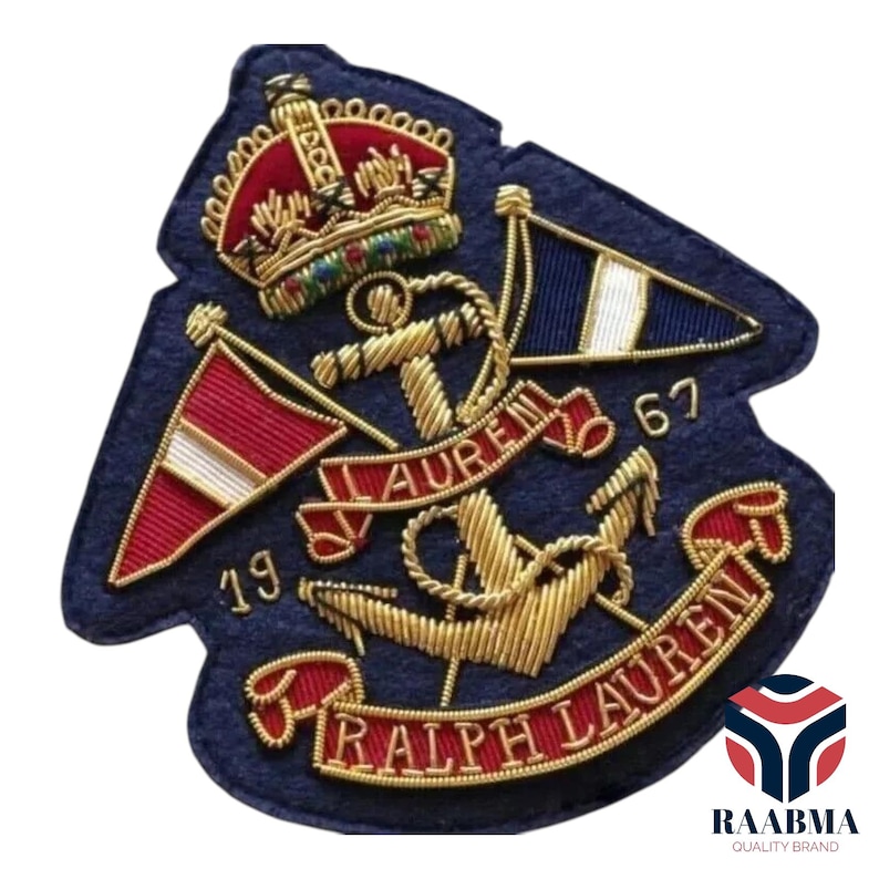 Polo Ralph Lauren Vintage Bullion Wire Hand Embroidered Blazer Badge ...