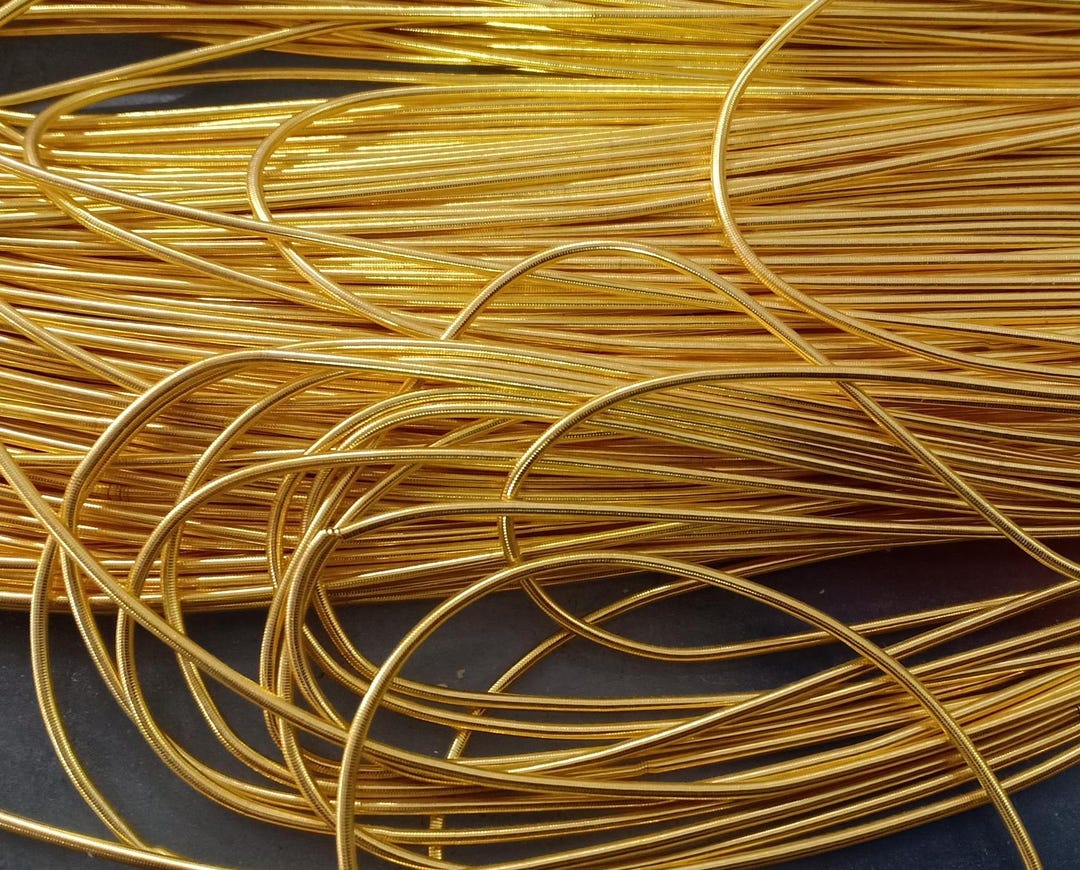 500gram 0.85mm Gold Smooth Purl Hand Hand Embroidery Material Gimp Cord ...