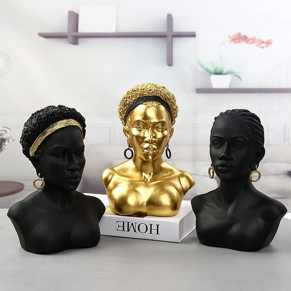 QIANLING African Art Black Bust Sculptures, Modern Decor African ...