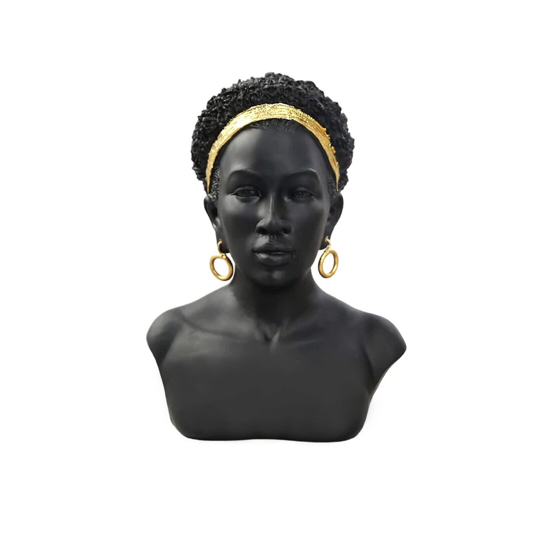 QIANLING African Art Black Bust Sculptures, Modern Decor African ...