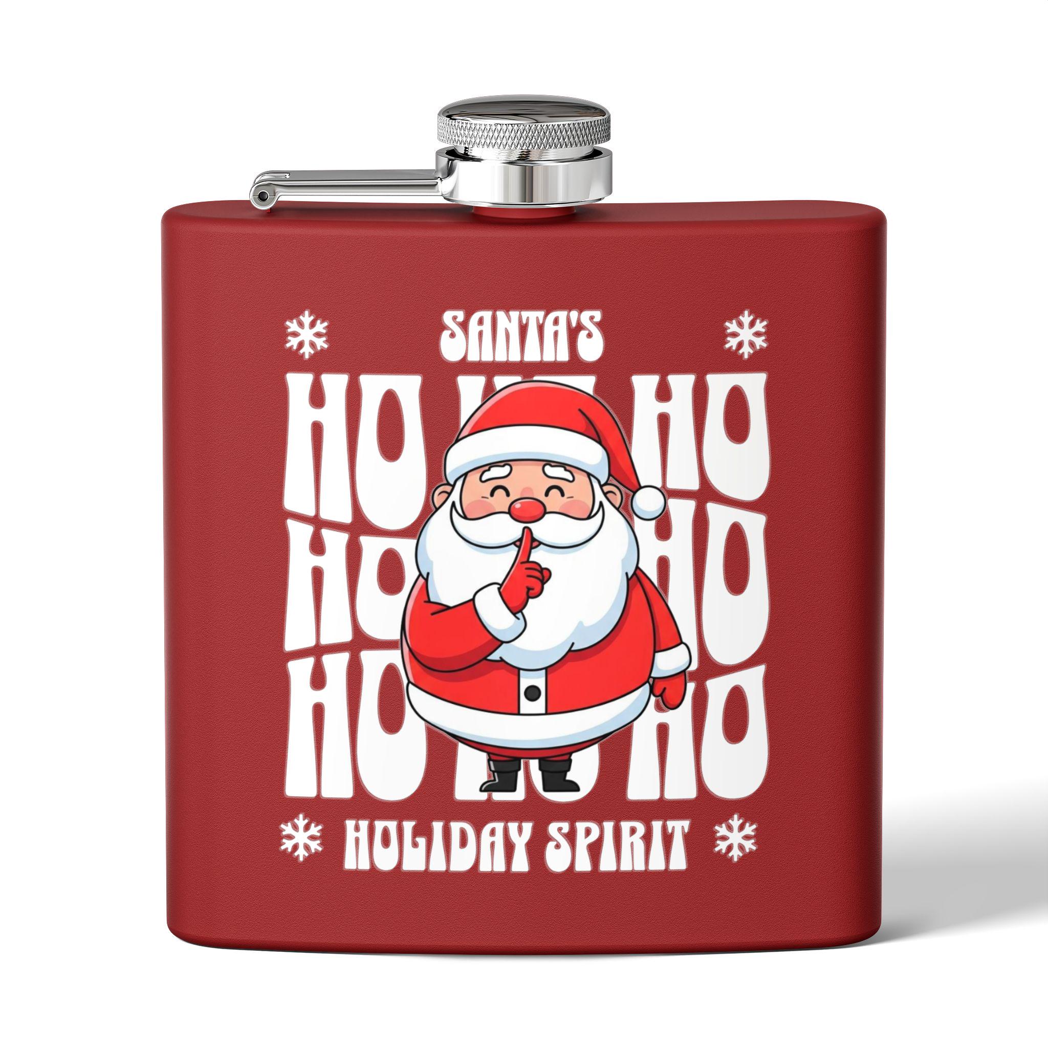 Santa's Holiday Spirit Flask: Retro Santa Claus Design - Etsy