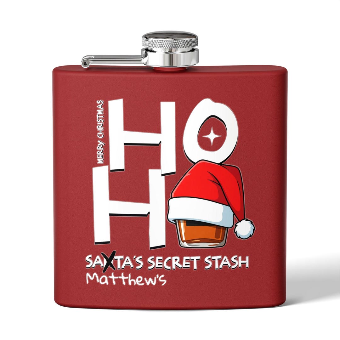 Personalized Christmas Flask - Custom Name Holiday Flask - Funny Secret ...