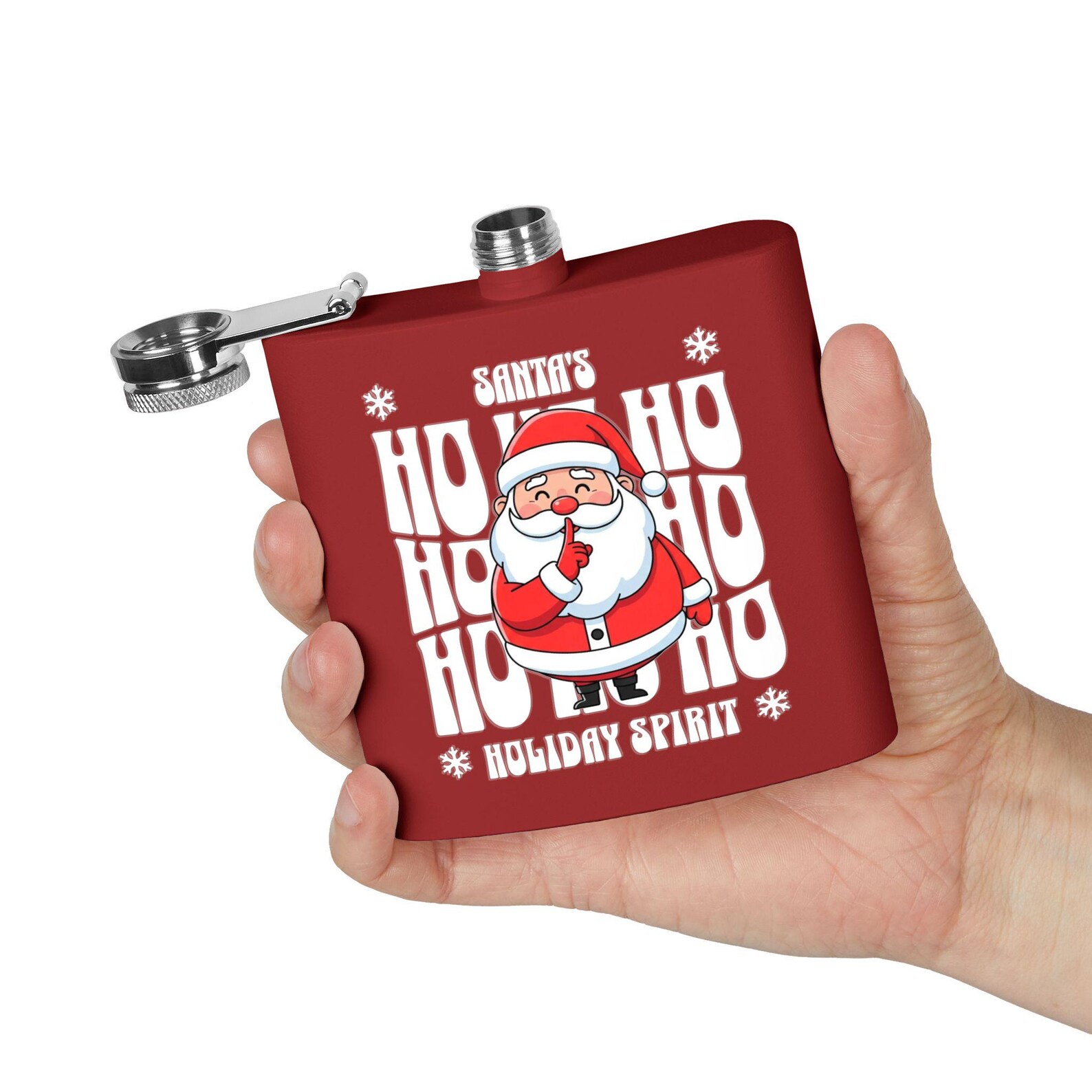 Santa's Holiday Spirit Flask: Retro Santa Claus Design - Etsy