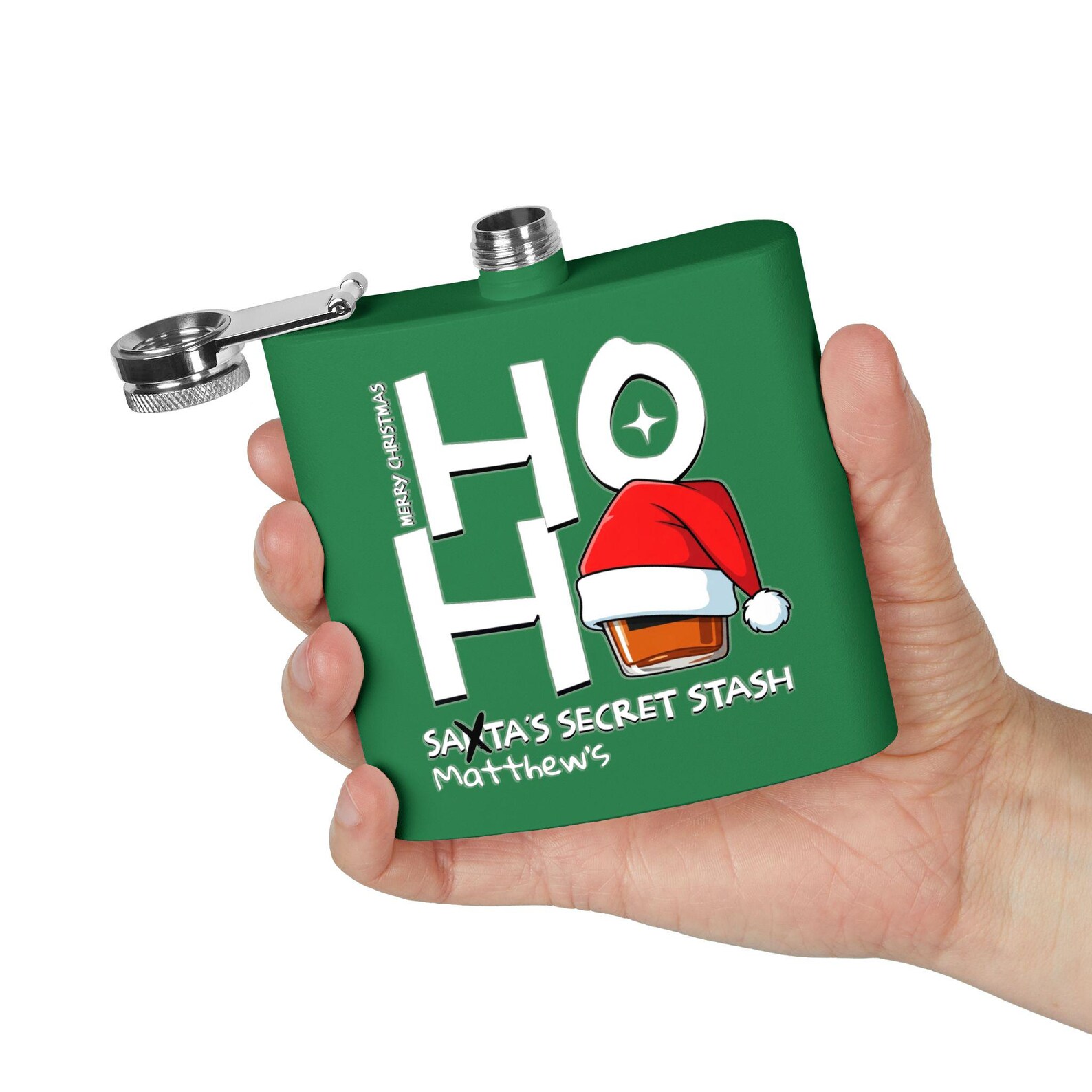 Personalized Christmas Flask - Custom Name Holiday Flask - Funny Secret ...