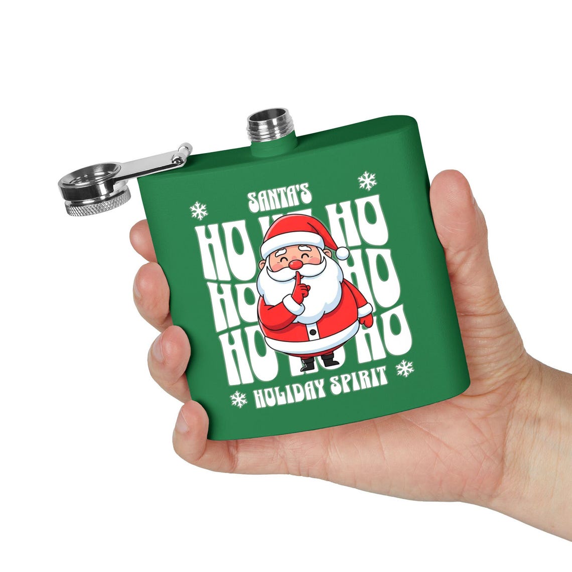 Santa's Holiday Spirit Flask: Retro Santa Claus Design - Etsy