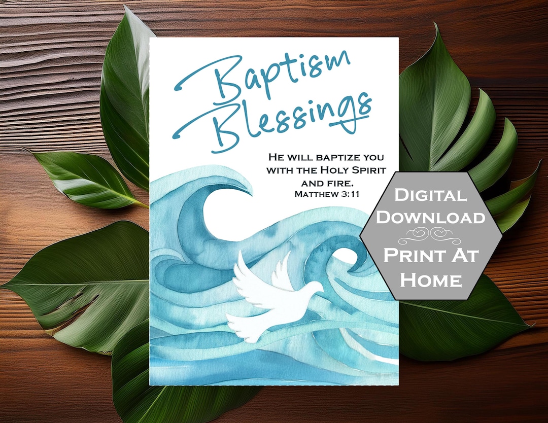 Printable Card - Baptism Blessings - Digital Download - Etsy