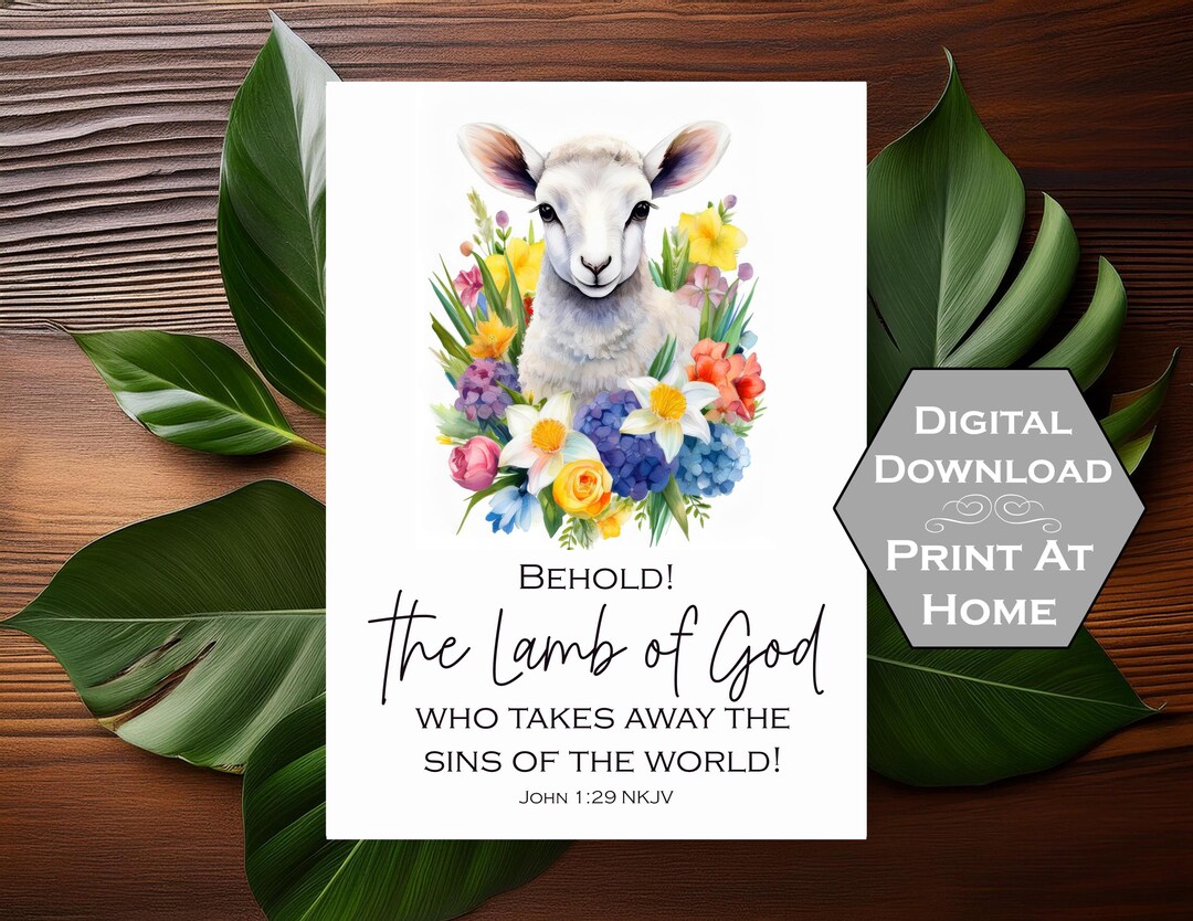 Printable Card - Lamb of God - Easter Card - Digital Download - Etsy