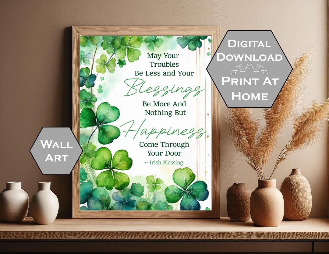Irish Blessing Wall Art - St. Patrick's Day Art - Etsy