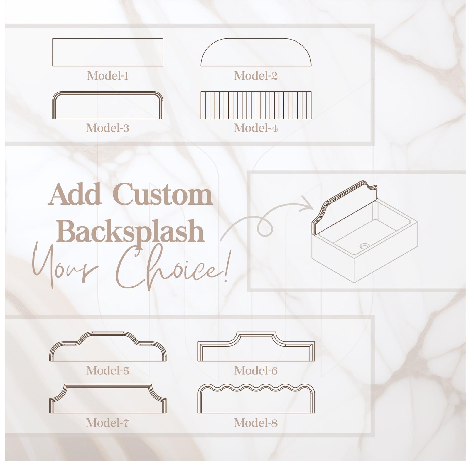 Picasso Marble Sink Vanity: Wooden Base, Custom Stone Bathroom Decor ...