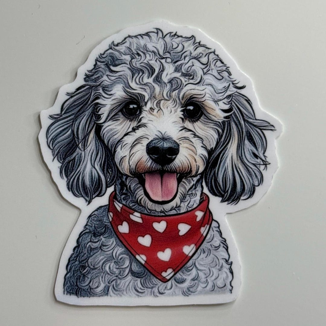 Poodle Sticker – Custom Kawaii Dog Vinyl Decal for Laptop & Water ...
