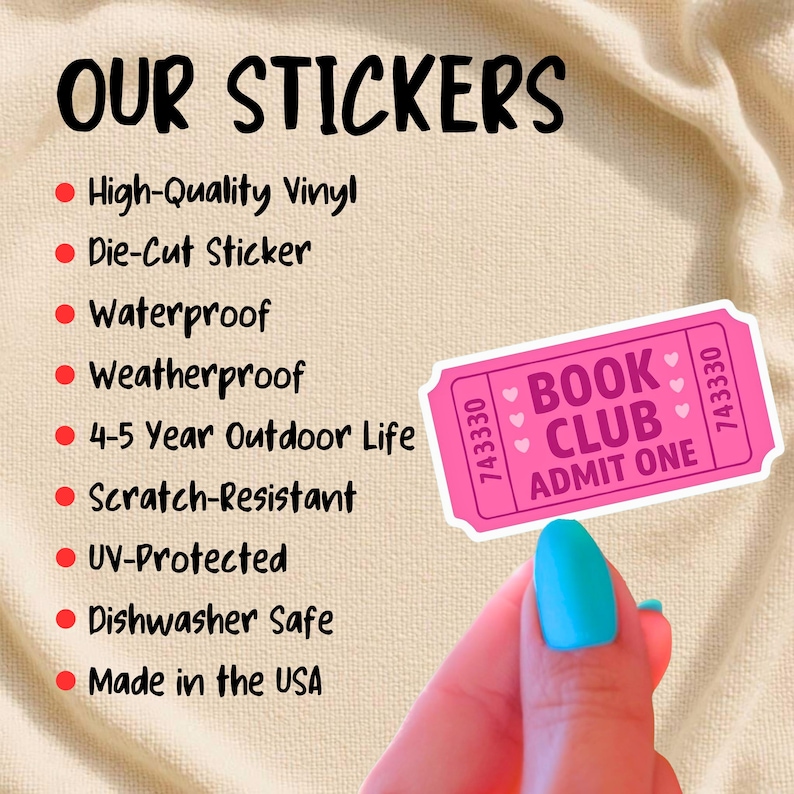 Book Club Sticker – Y2K Pink Vinyl Waterproof Decal - Etsy