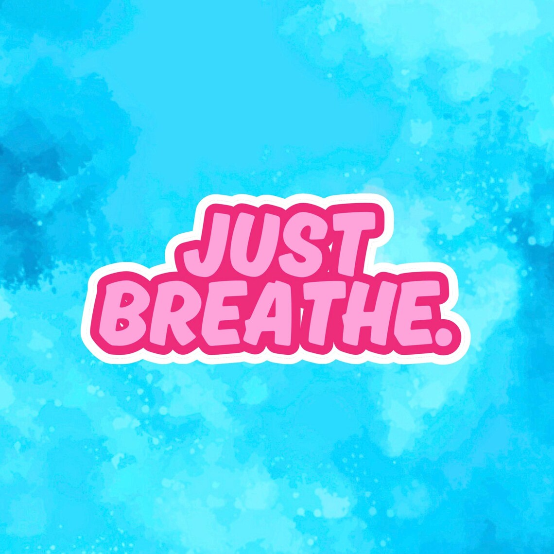 Just Breathe Sticker: Pink Bubble Letter, Waterproof Vinyl Decal - Etsy ...