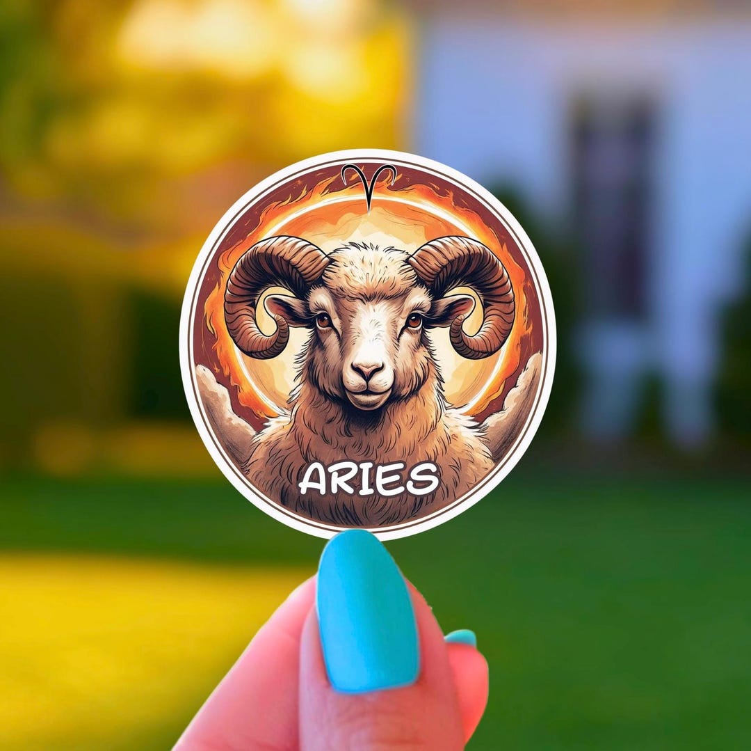 Zodiac Sign Sticker | Matte Vinyl Sticker | Aries Sticker ...