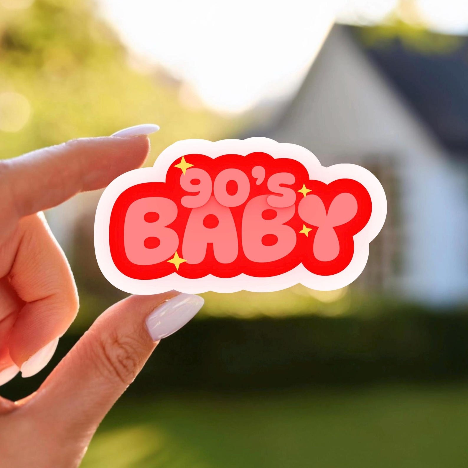 90s Baby Sticker Y2K Retro Bubble Letters Colorful Matte Vinyl Decal ...