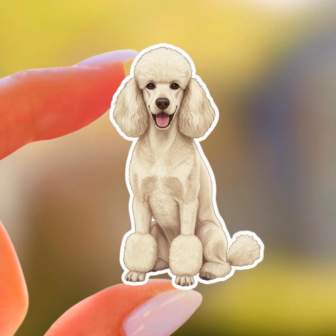 Standard Poodle Sticker – Kawaii Puppy Vinyl Decal, Matte Waterproof ...