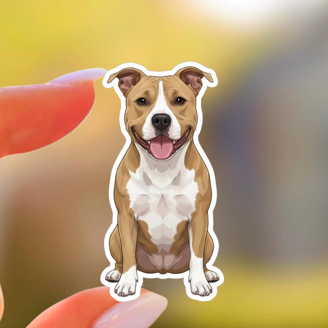 Kawaii American Staffordshire Terrier Sticker – Waterproof Matte Vinyl ...