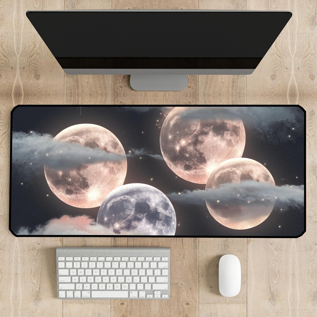 Moon Desk Mat, Celestial Desk Mat, Large Desk Mat, Gaming Mouse Pad ...