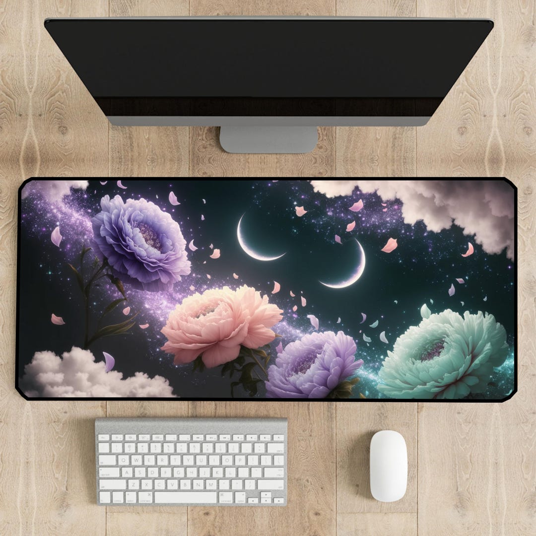 Flower Desk Mat, Cloud Desk Mat, Cloud Mousepad, Celestial Desk Mat ...