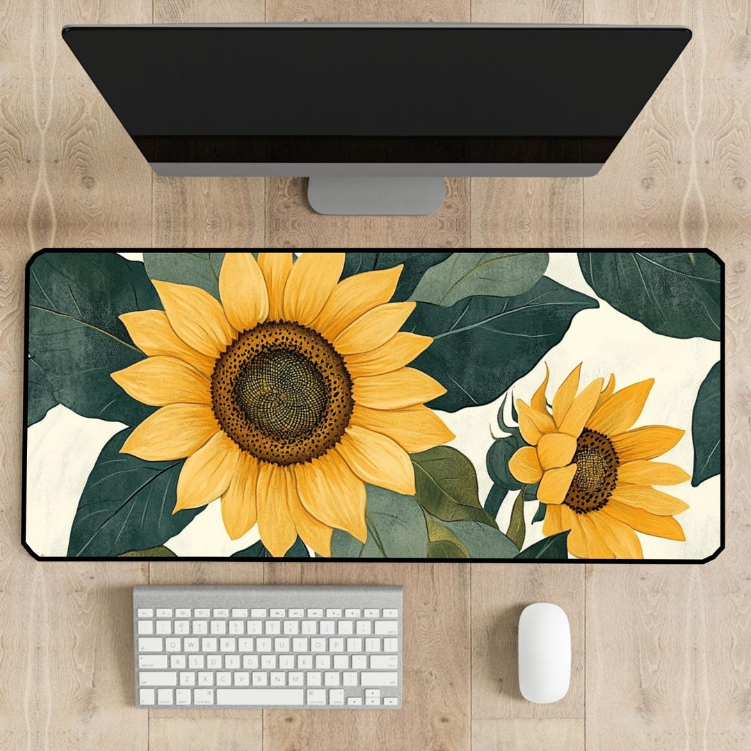 Sunflower Desk Mat, Floral Desk Mat, Desk Mat Aesthetic, Nature Desk ...