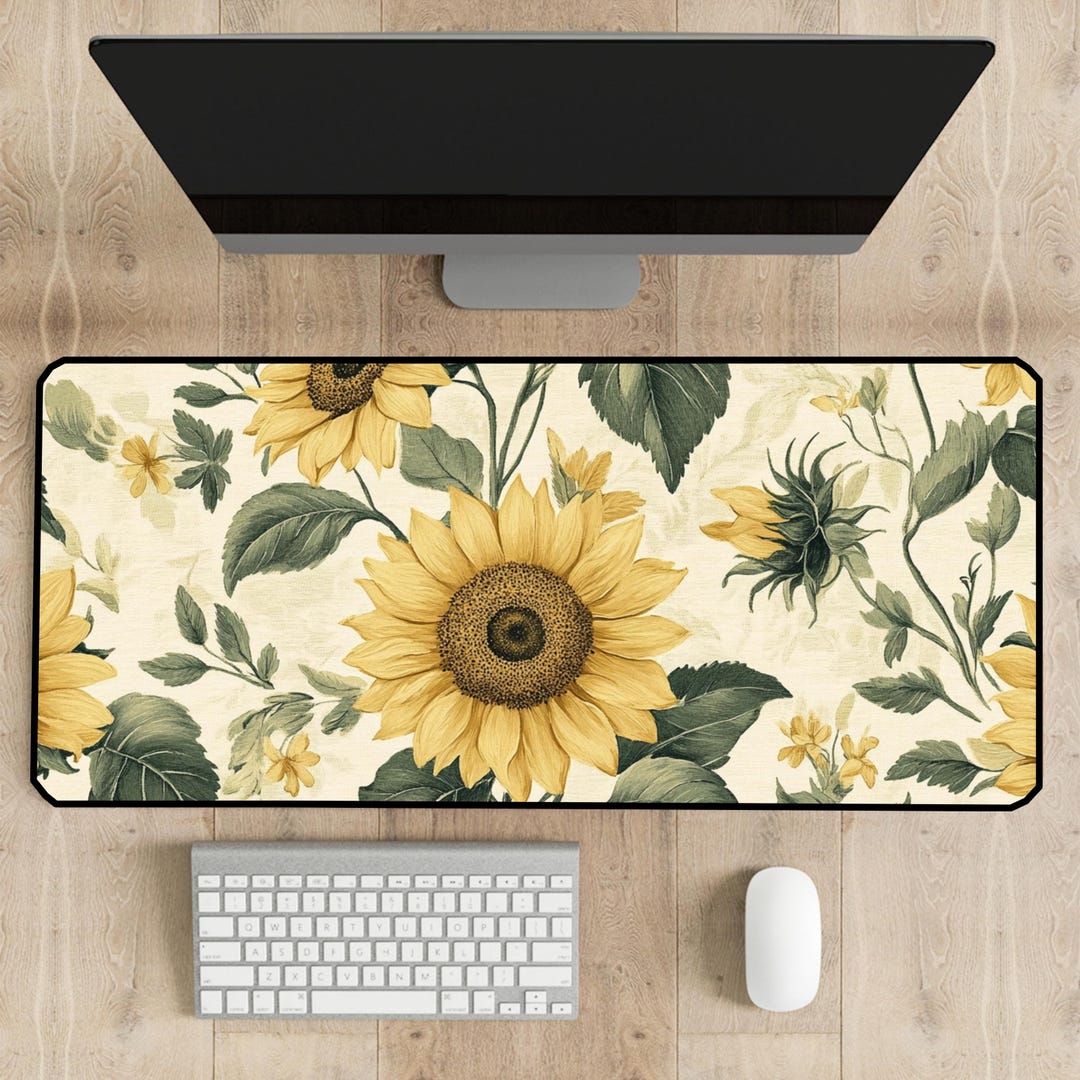 Sunflower Desk Mat, Floral Desk Mat, Desk Mat Aesthetic, Nature Desk ...