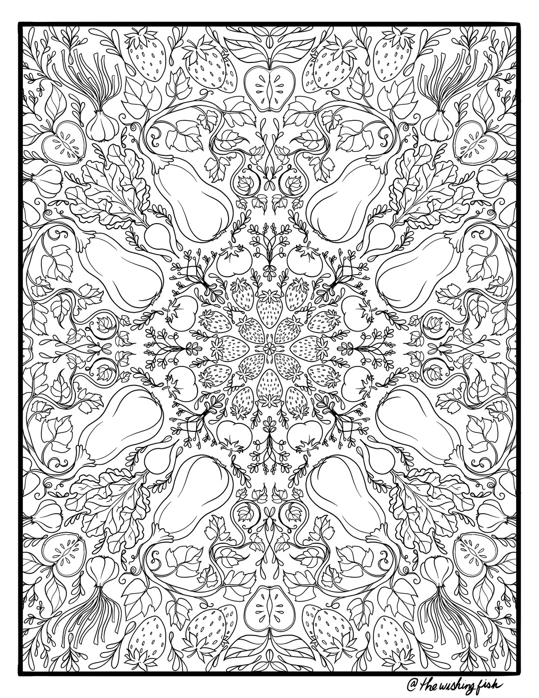 Mandala Colouring Page *INSTANT DIGITAL DOWNLOAD* February Food for ...