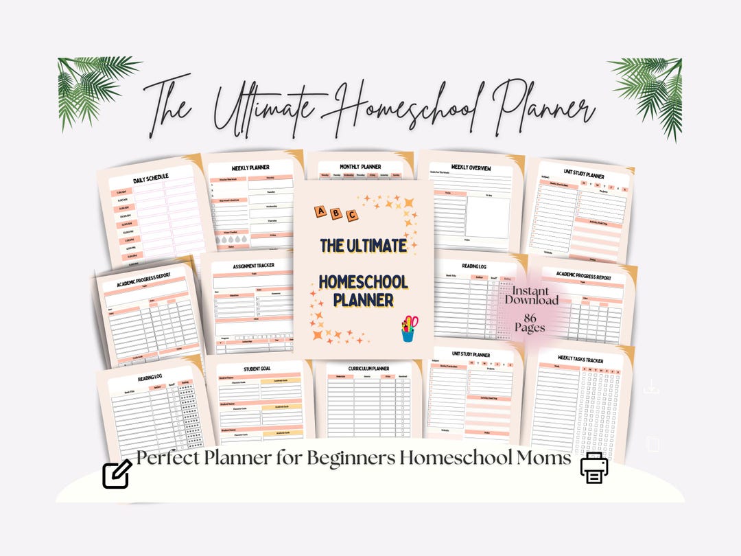 The Ultimate Homeschool Planner 86 Pages Weekly Planner Monthly Planner ...