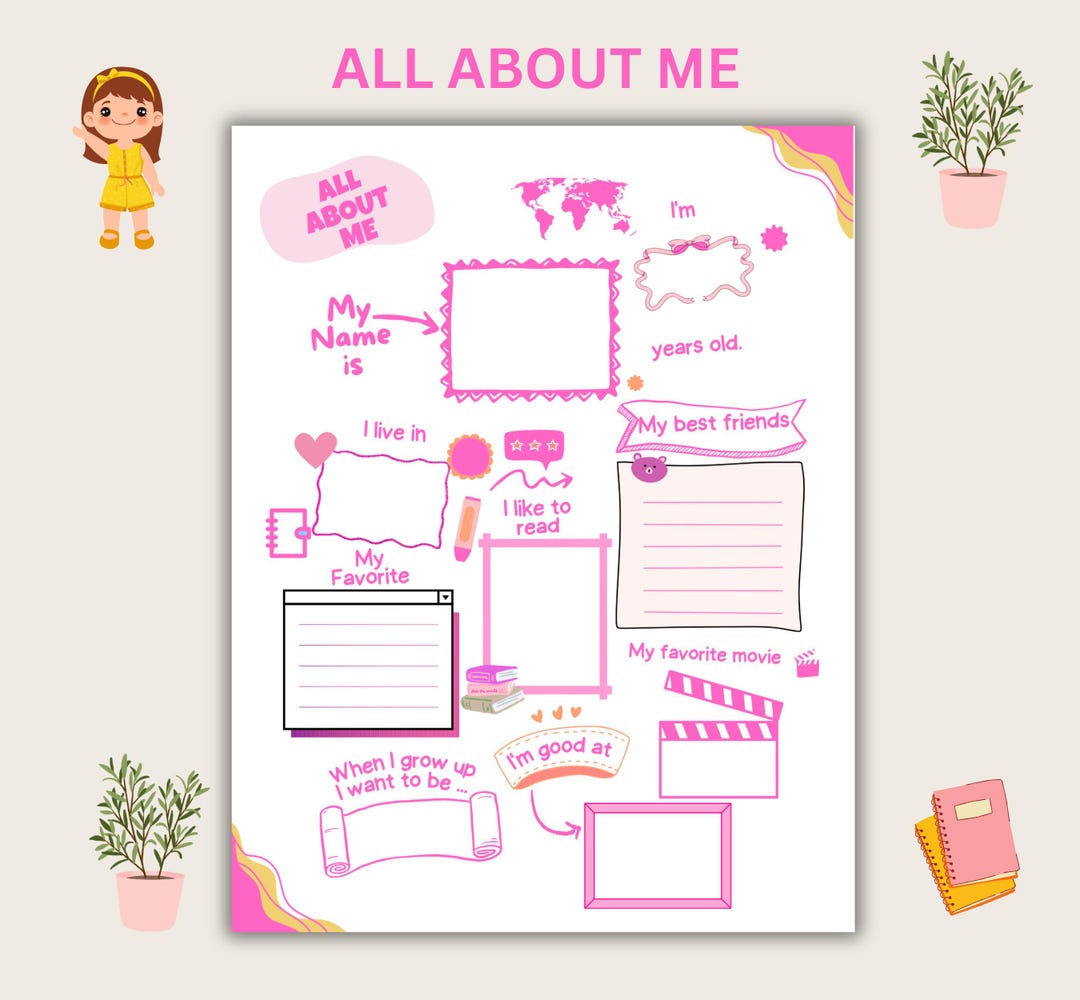 All About Me Worksheet! Boy and Girl About Me Digital Templates Get to ...