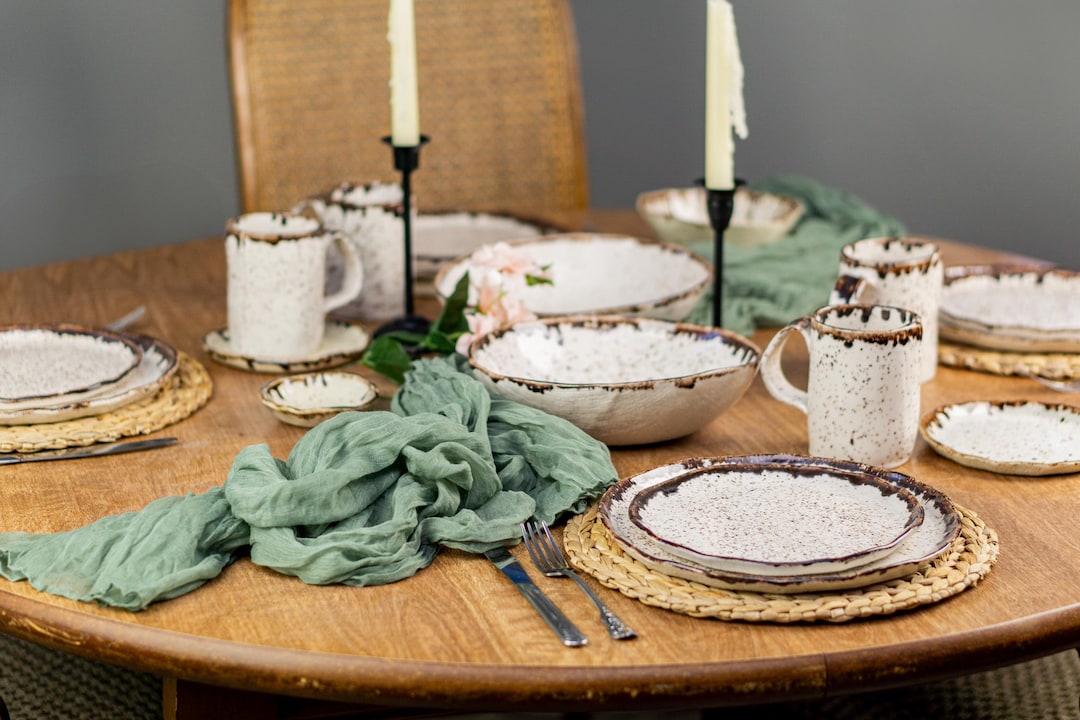 Rustic Dinnerware, Stoneware Dinner Side Snack Plates, Serving Pottery ...