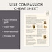 Self-compassion Cheat Sheet; Self-compassion; Practicing Self-compassion; Therapy Worksheets on ...