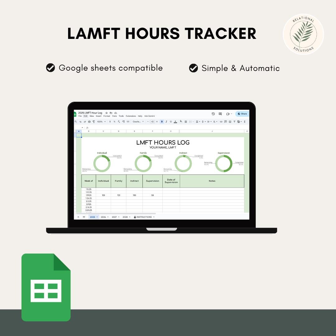 LMFT-A Hours Tracker - Marriage and Family Therapist - LMFT-A LAMFT ...