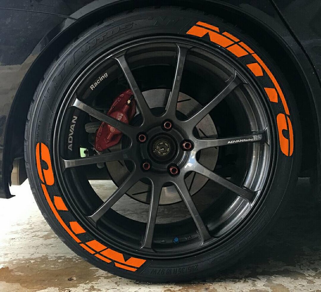 Permanent Tire Lettering Nitto Stickers Tire Decals Sticker 1.25 ...