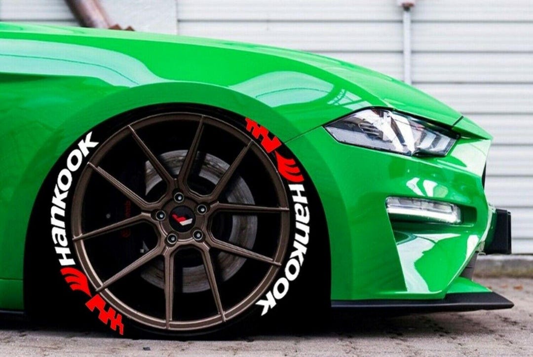 Permanent Tire Lettering Red Flag Hankook Stickers Tire Decals Sticker ...