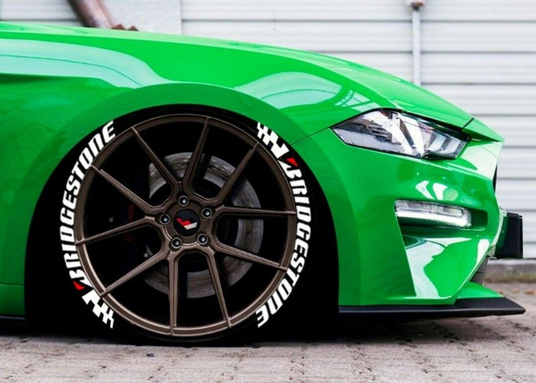 Permanent Tire Lettering White Flag Bridgestone Stickers Tire Decals ...