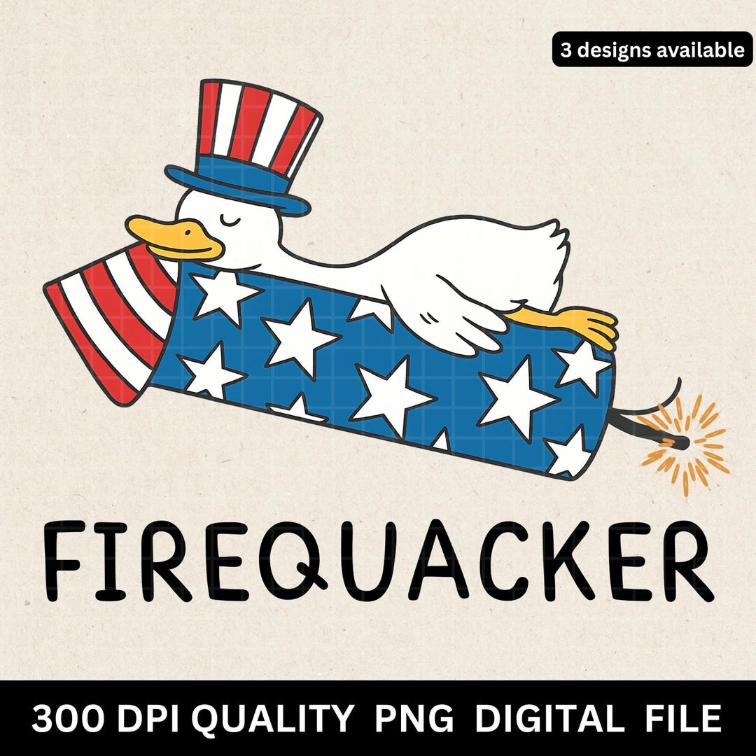 Firequacker Goose Png, Patriotic Goose PNG, Funny Goose, 4th of July ...