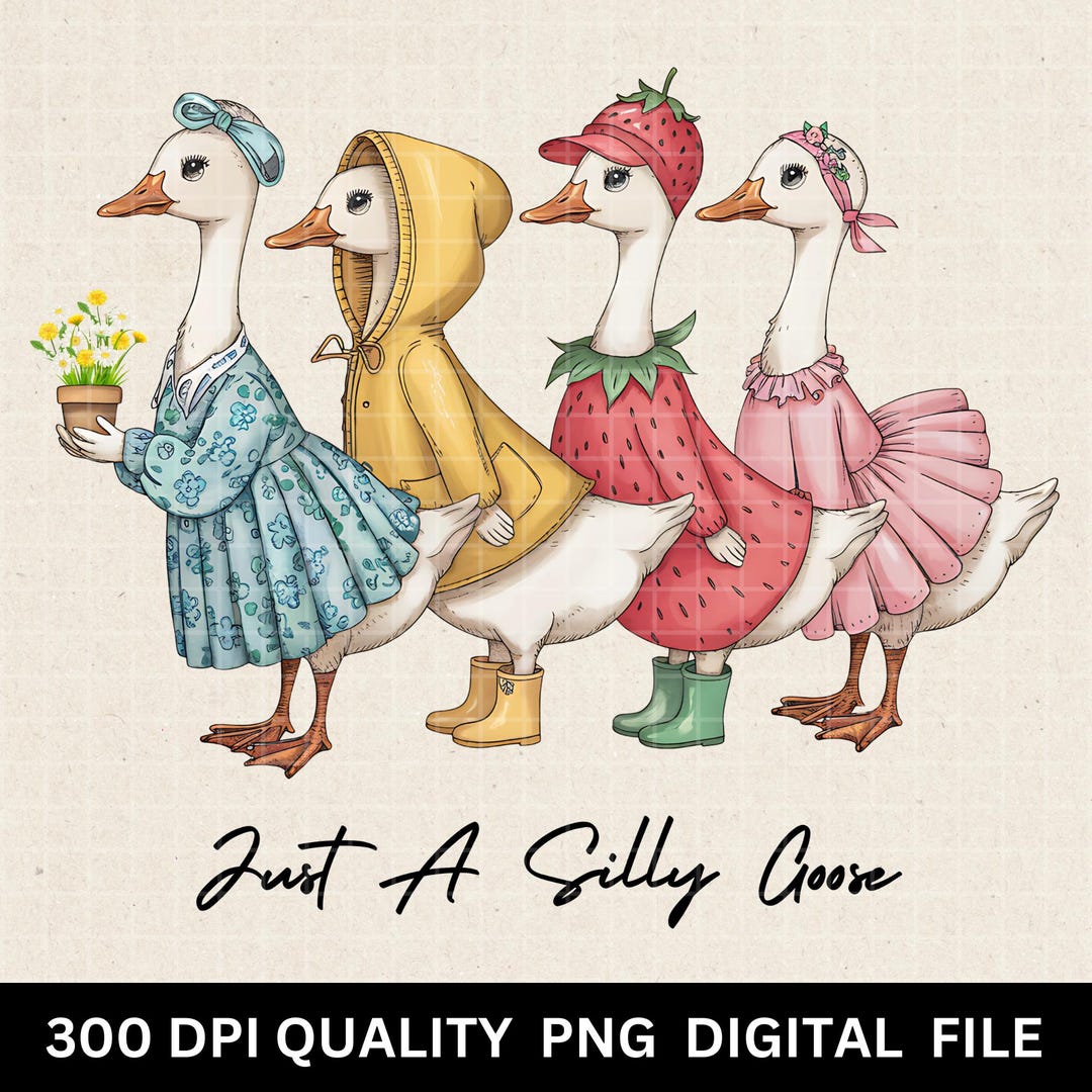 Just A Silly Goose PNG, Cute Goose Shirt, Cute Retro Goose Family ...