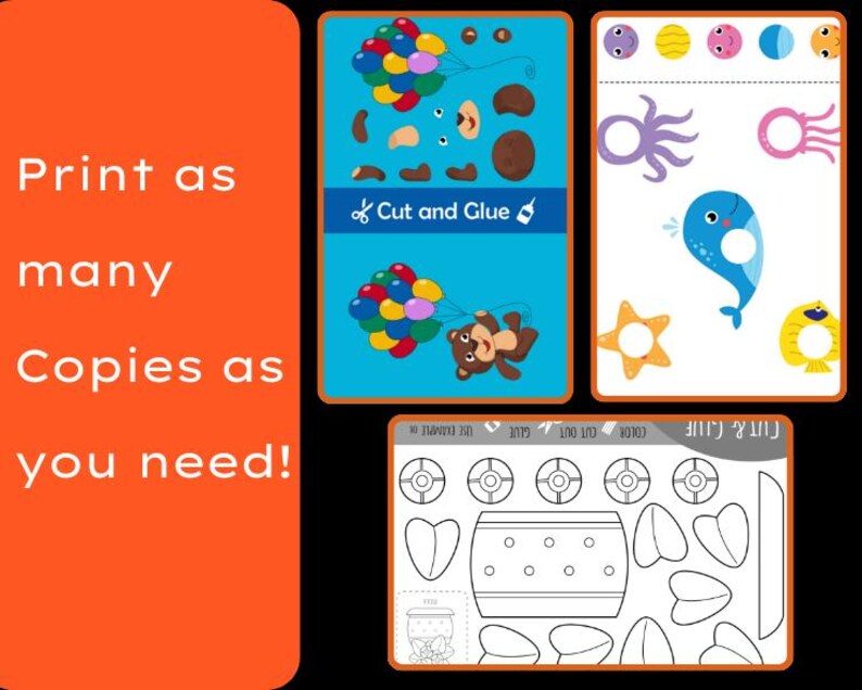 1000+ Printable Cut & Glue Crafts - Farm, Animals Shapes - Toddler ...