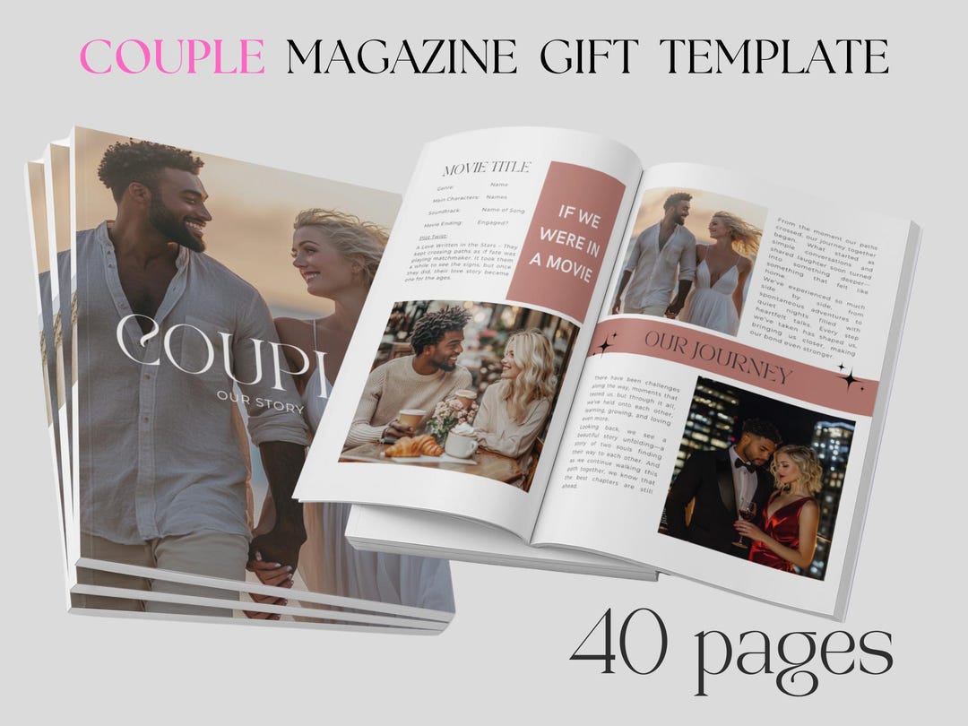 Customizable Couple Magazine | DIY Love Memory Book | Personalized Gift ...