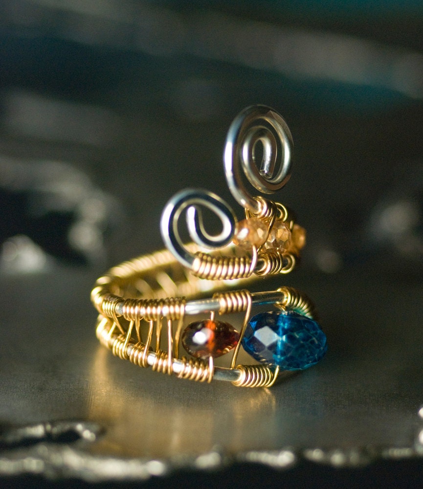 Blue Ring Gold Argentium Silver Ring Nickel Free Gemstone - Etsy
