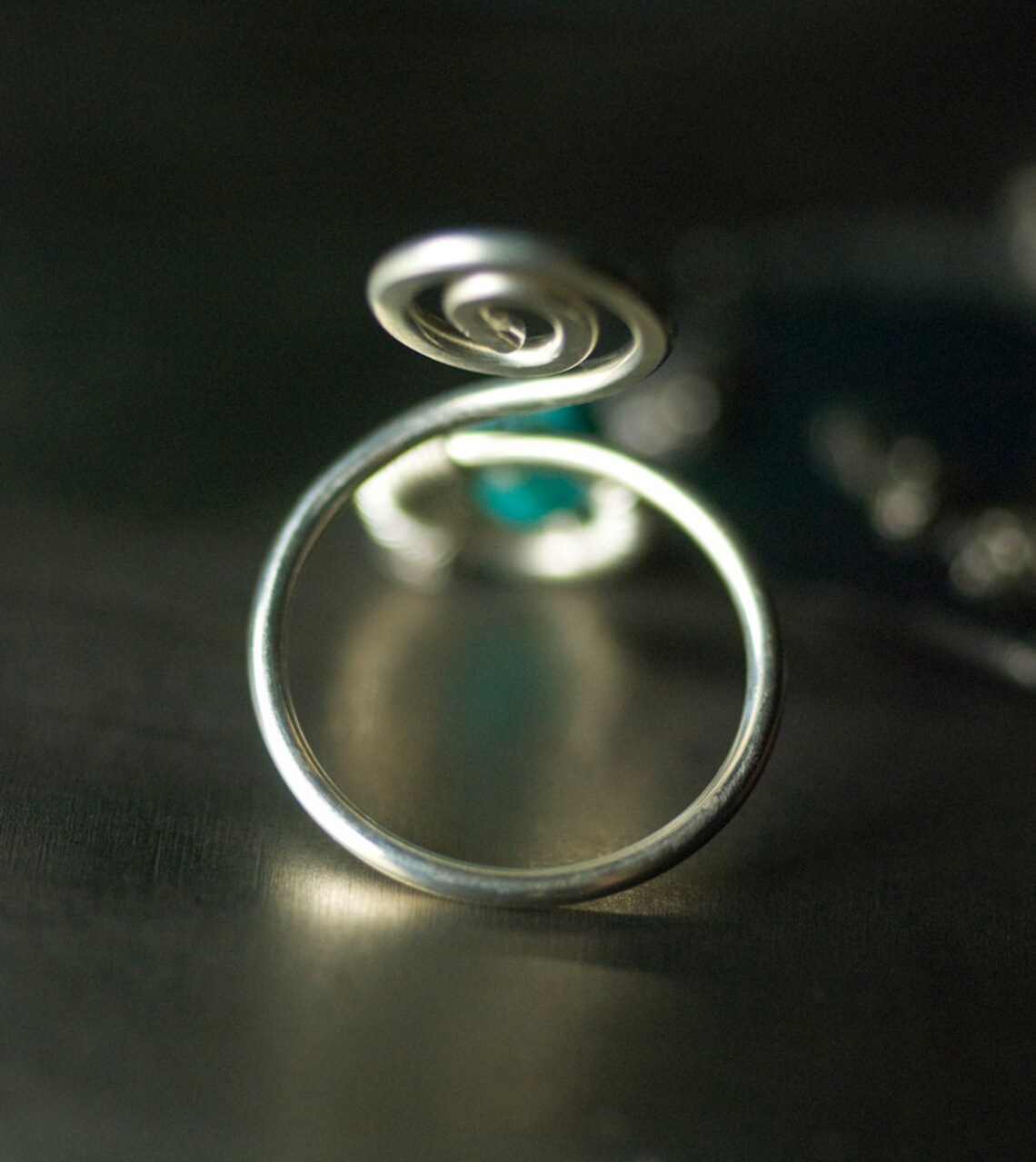 Turquoise Toe Ring, Argentium Silver Spiral Wirework Toe Ring Chinese ...