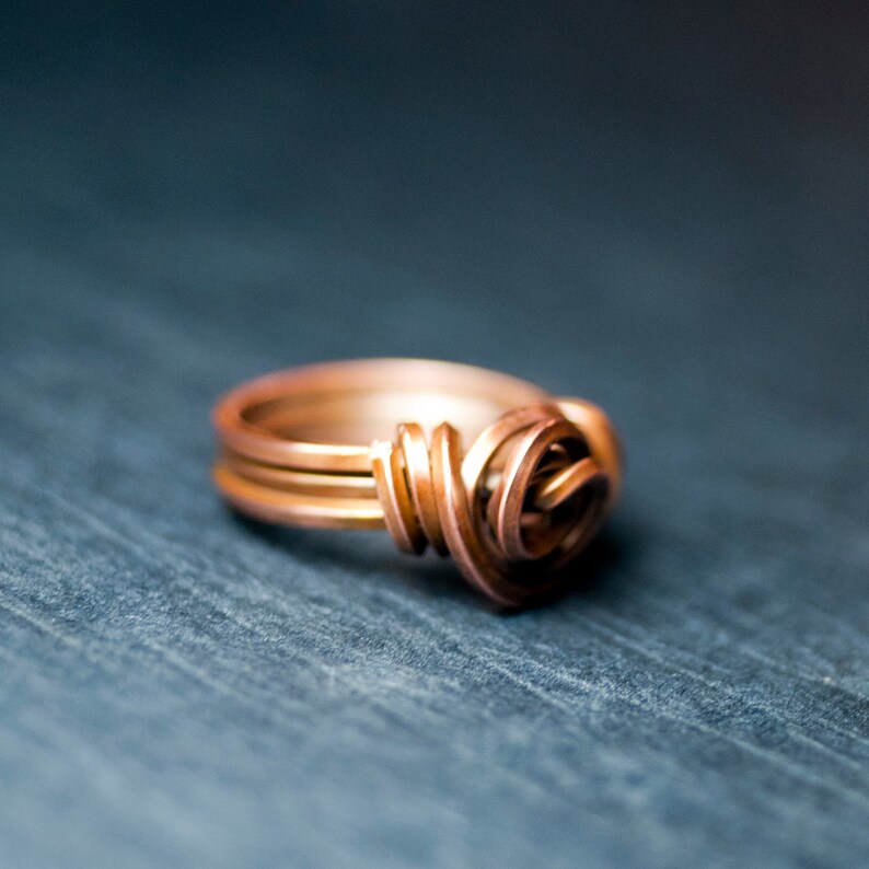 Copper Square Wire Rosette Ring - "summer Dunes" - Etsy