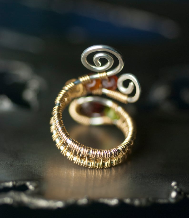 LUXE Gemstone 14K Goldfilled Argentium Silver Wirework Ring - Etsy
