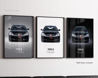 Car Poster - Civic Type R (b&w) - Etsy