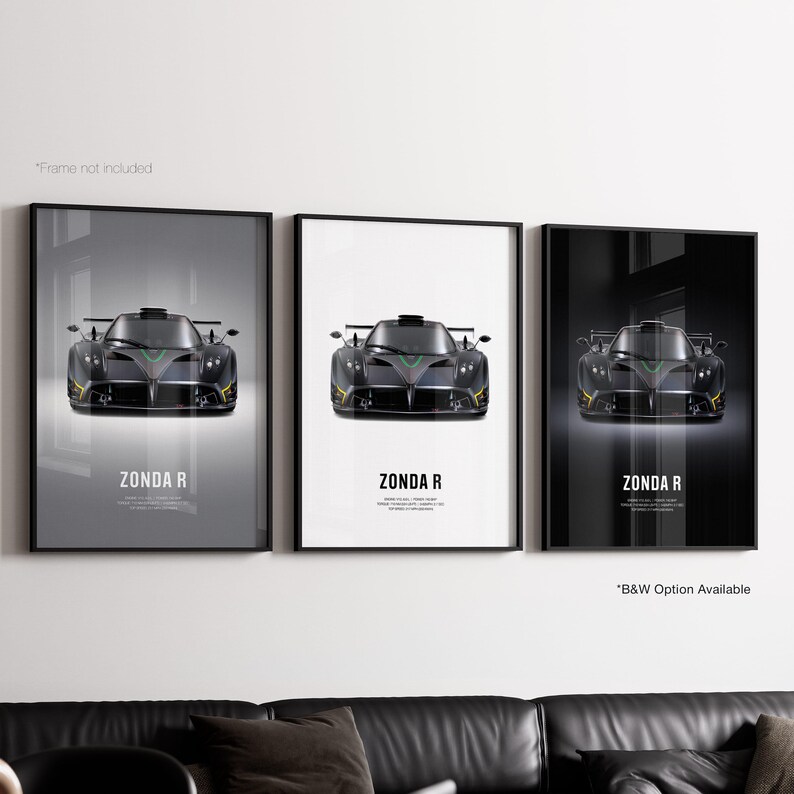 Pagani Zonda R - Car Poster Print | Automotive Wall Art | Car Lover ...