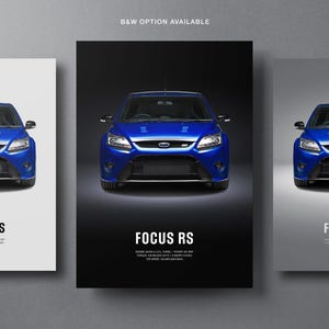 Ford Focus RS Mk2 - Car Poster Print | Automotive Wall Art | Car Lover ...