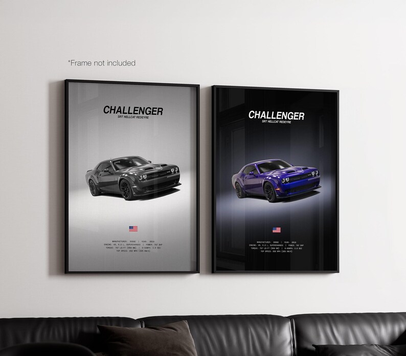Dodge Challenger Hellcat Redeye - Car Poster Print | Automotive Wall ...