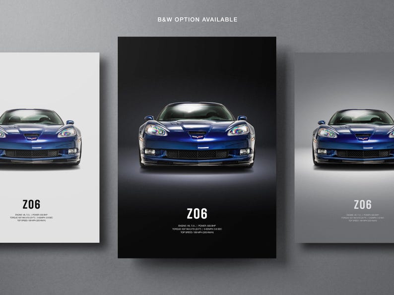 Chevrolet Corvette Z06 C6 - Car Poster Print | Automotive Wall Art ...