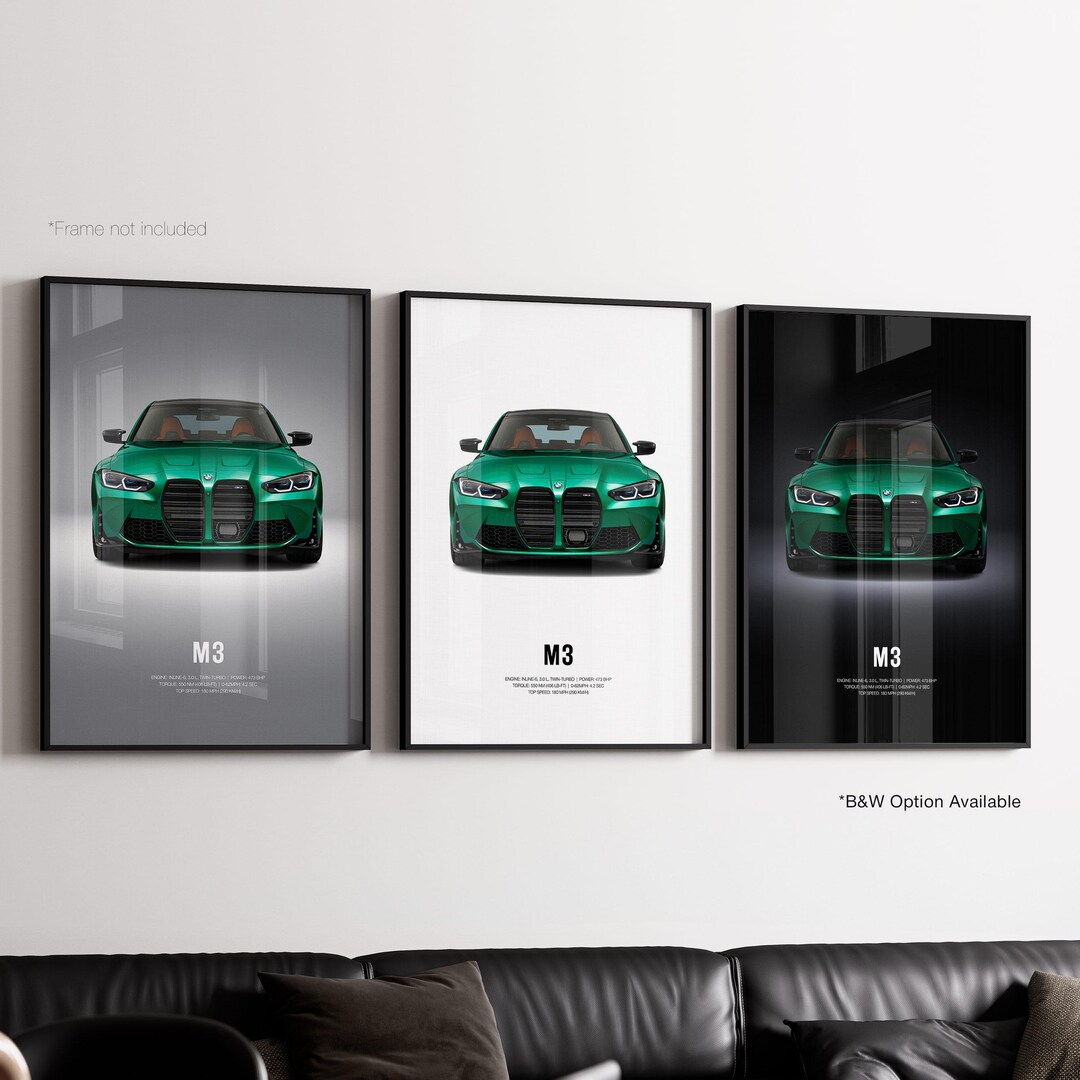 BMW M3 G80 - Car Poster Print | Automotive Wall Art | Car Lover Gift ...