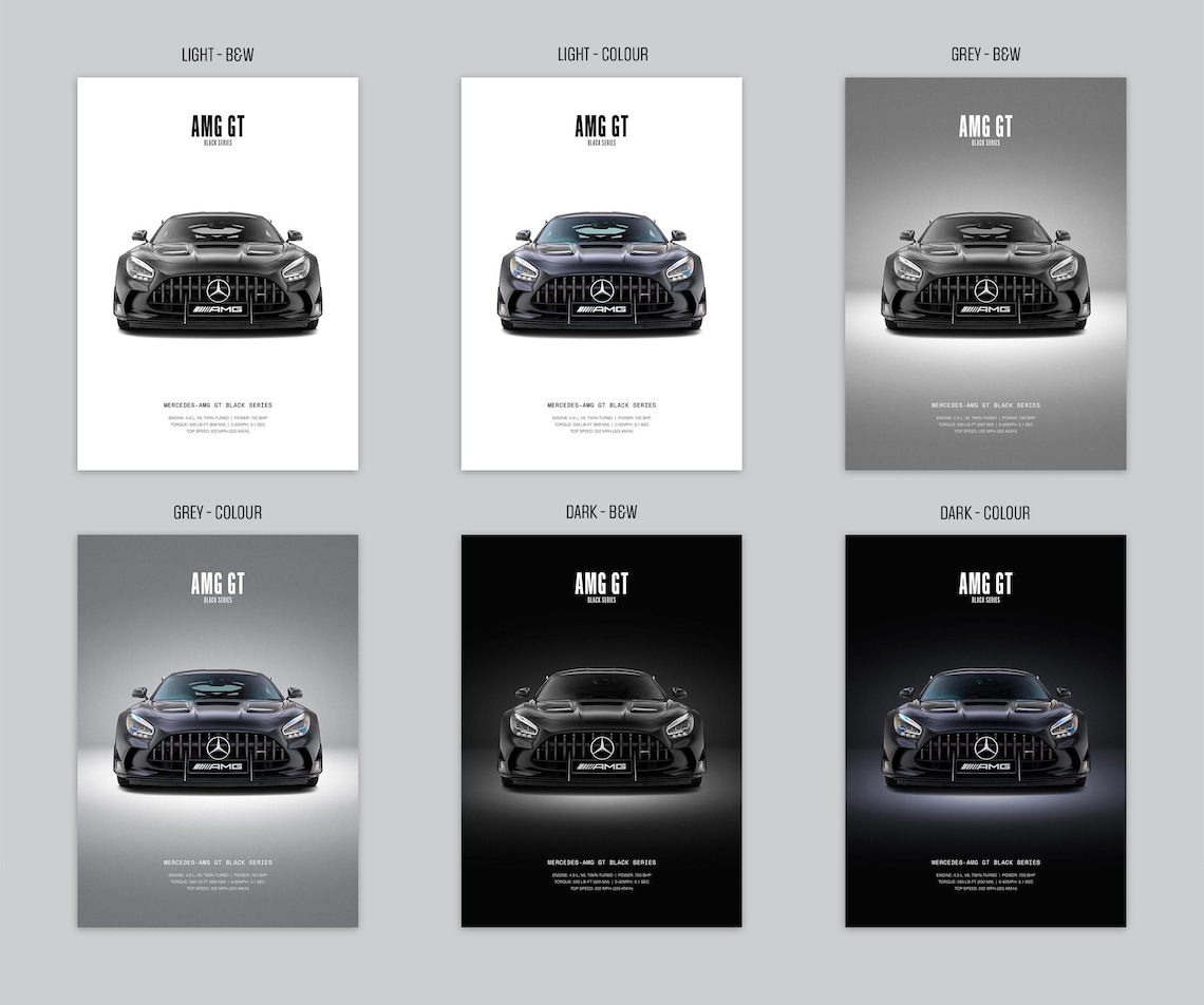 Mercedes AMG GT Black Series - Car Poster Print | Automotive Wall Art ...