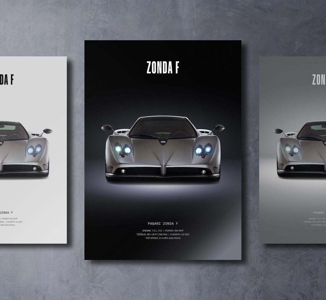 Pagani Zonda F - Car Poster Print | Automotive Wall Art | Car Lover ...