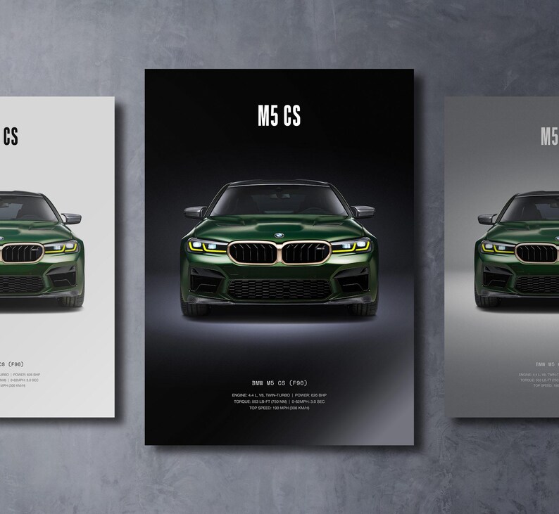M5 CS F90 - Car Poster Print | Automotive Wall Art | Car Lover Gift ...